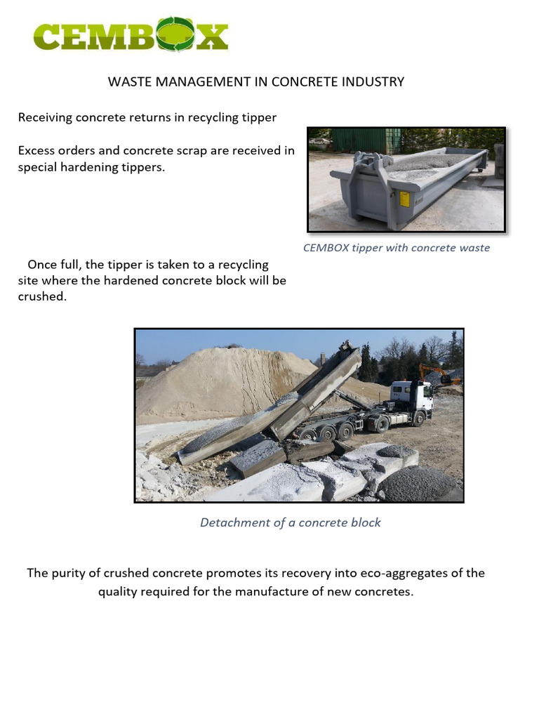 Concrete Waste Management Practices | PDF | Concrete | Recycling