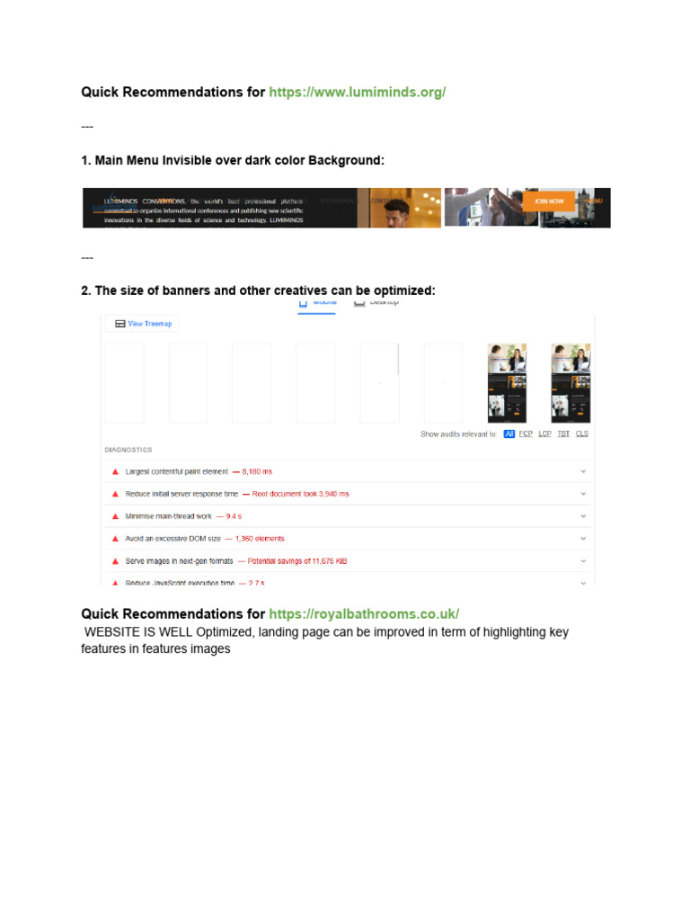 Quick Recommendations | PDF