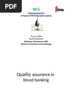 Blood Bank Quality Control Procedures | PDF | Blood Plasma | Platelet