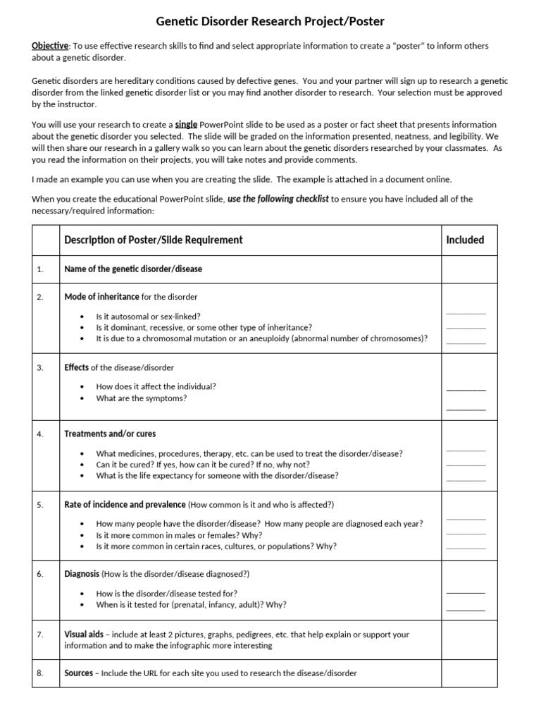 Genetic_Disorder_Research-Poster_Project_2021_1GiKonZ | PDF | Genetic ...