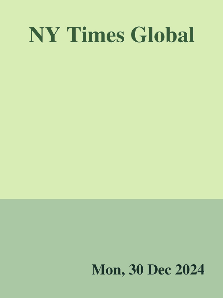 NY Times Global 30 12 2024 | PDF | New England Patriots | San Diego ...