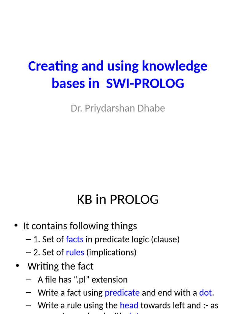 Introduction To SWI-PROLOG | PDF