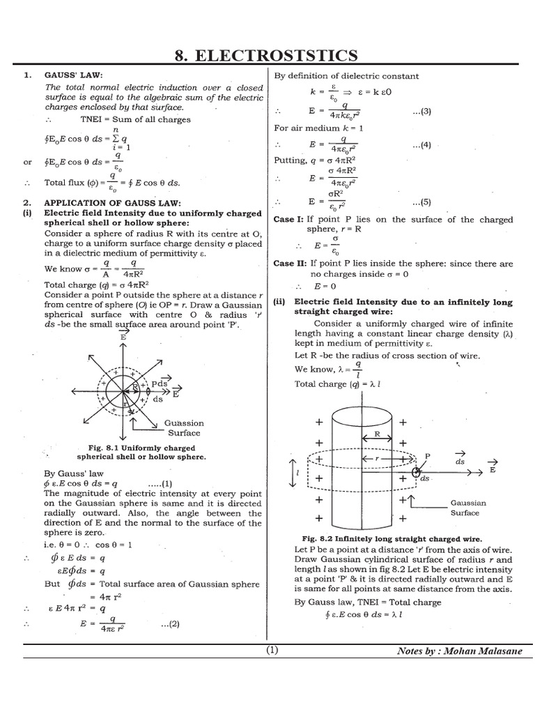Mohan2024 Electrostatics | PDF