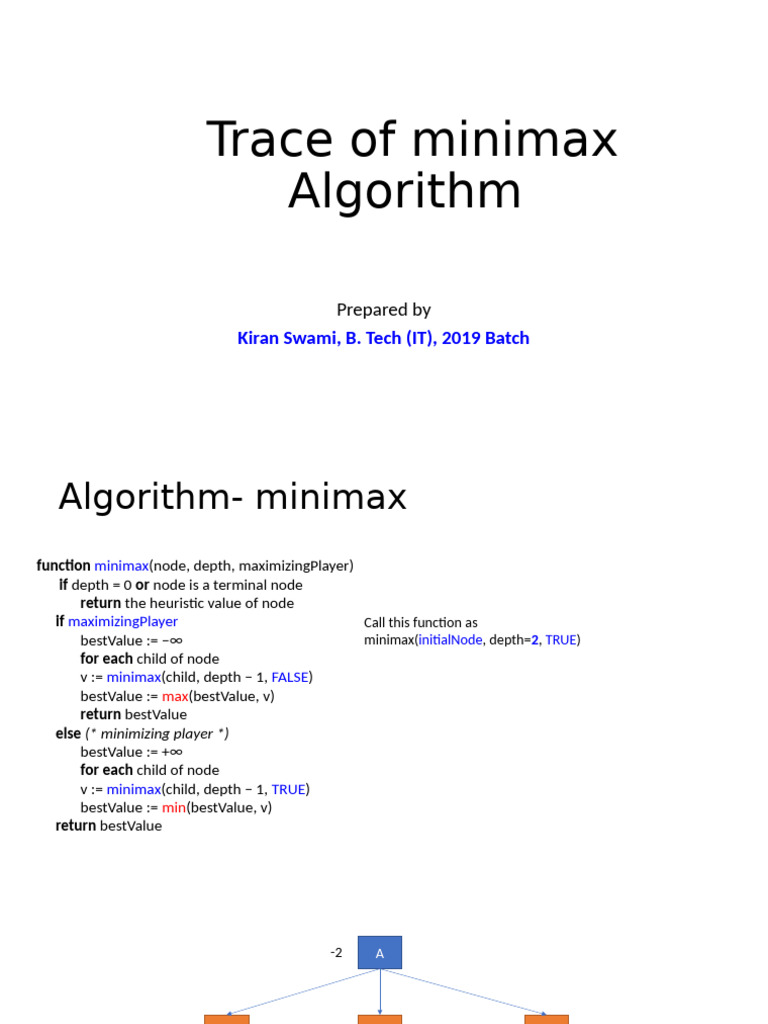 MiniMax Algotrithm Trace | PDF | Algorithms And Data Structures ...