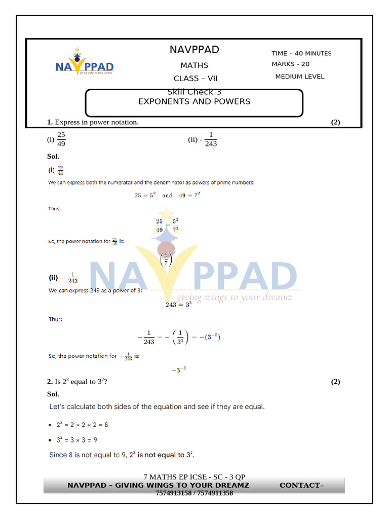 7 MATHS EP ICSE - SC - 3 AP | PDF | Mathematical Concepts | Mathematics