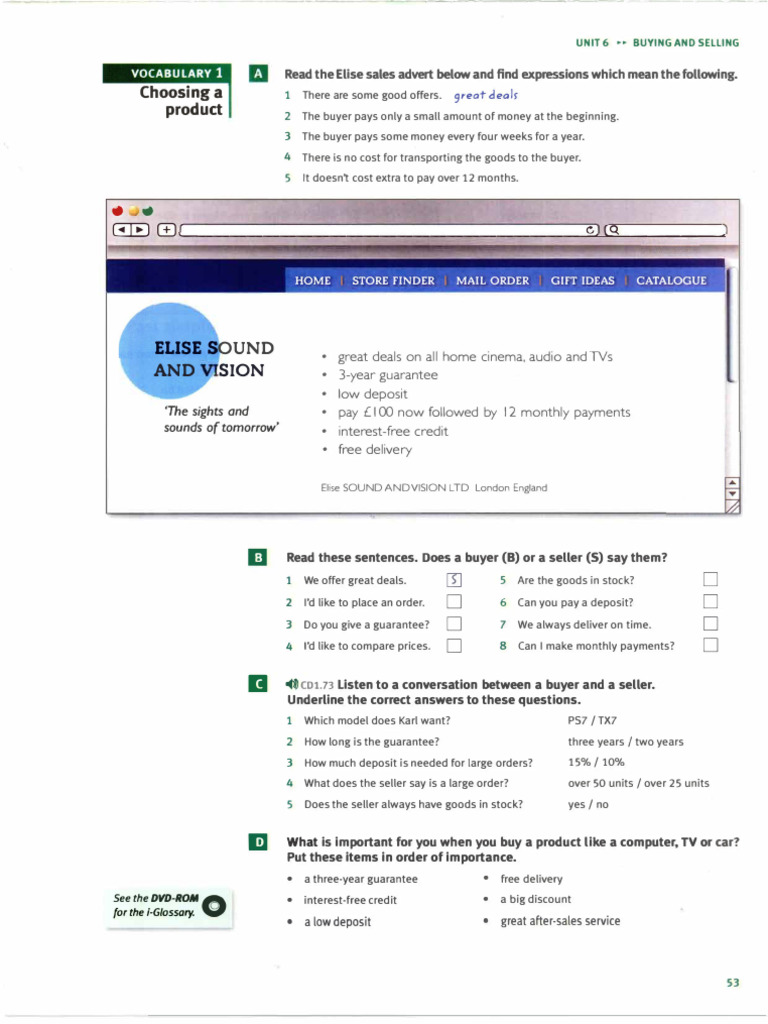 1-Market-Leader-Elementary-SB (25) | PDF | Sales | Stocks