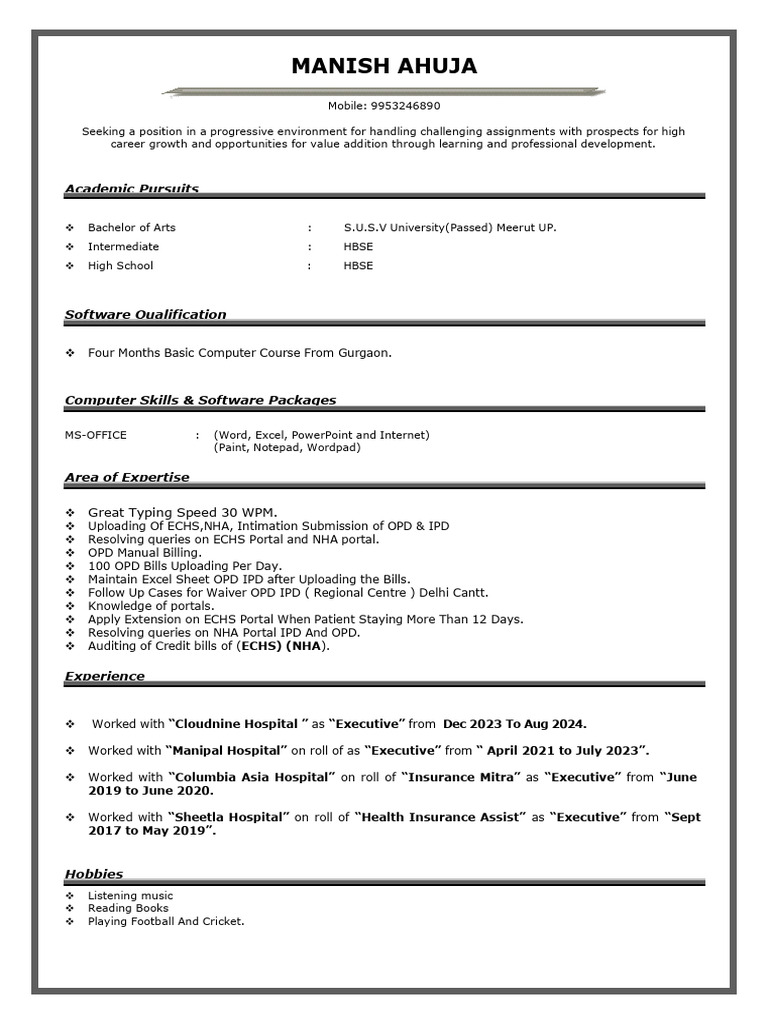 Manish Ahuja - Executive Resume | PDF