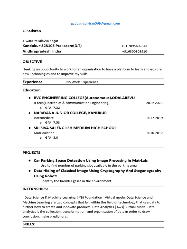 Recent B.Tech Graduate Seeking Opportunities | PDF