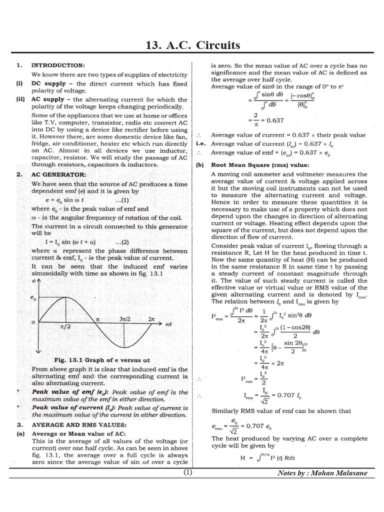 Mohan 2024 AC Circuits | PDF