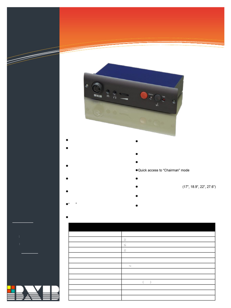 FCS 6321 Flush Mounted Chairman - Datasheet | PDF | Microphone | Headphones