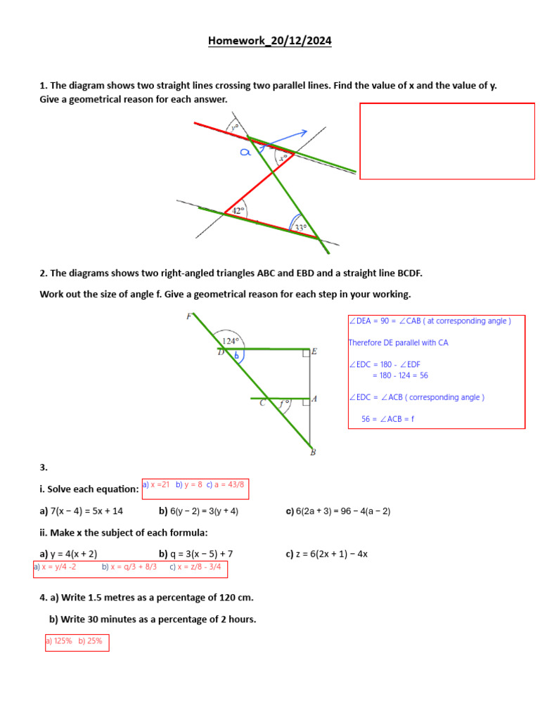 Homework_20122024_answers | PDF | Elementary Mathematics | Euclidean Geometry