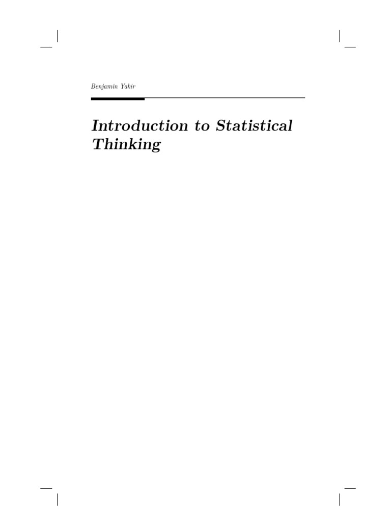 Introduction To Statistical Thinking | PDF | Statistics | Probability Distribution