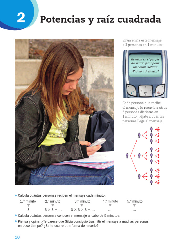 Potencias y Raices Cuadradas Teoria y Problemas 6o Primaria | PDF | Exponenciación | Matemáticas