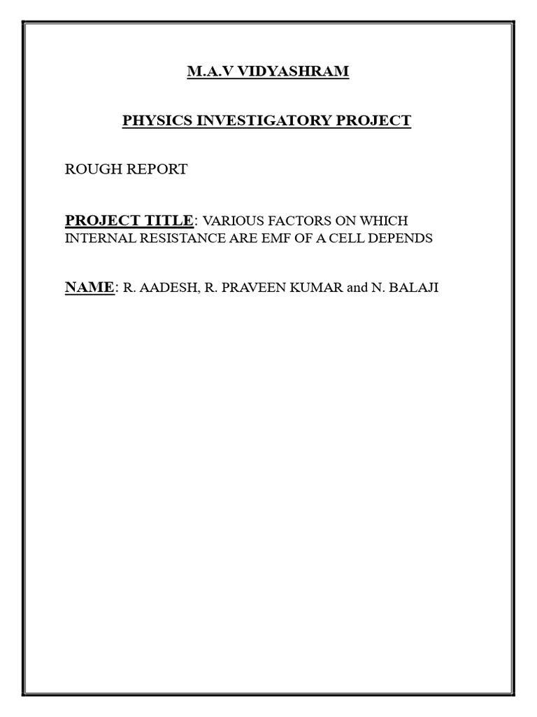 Physics Ip Rough Report | PDF | Voltage | Electric Current