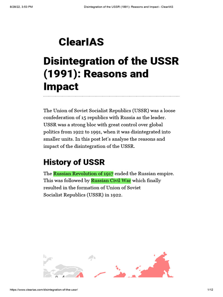 593478566-Disintegration-of-the-USSR-1991-Reasons-and-Impact-ClearIAS | PDF | World Politics ...