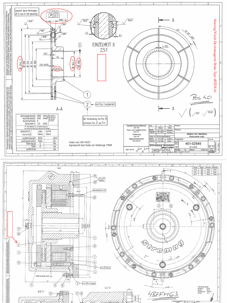 Mooring Winch Electric Motor Brake Drawing | PDF