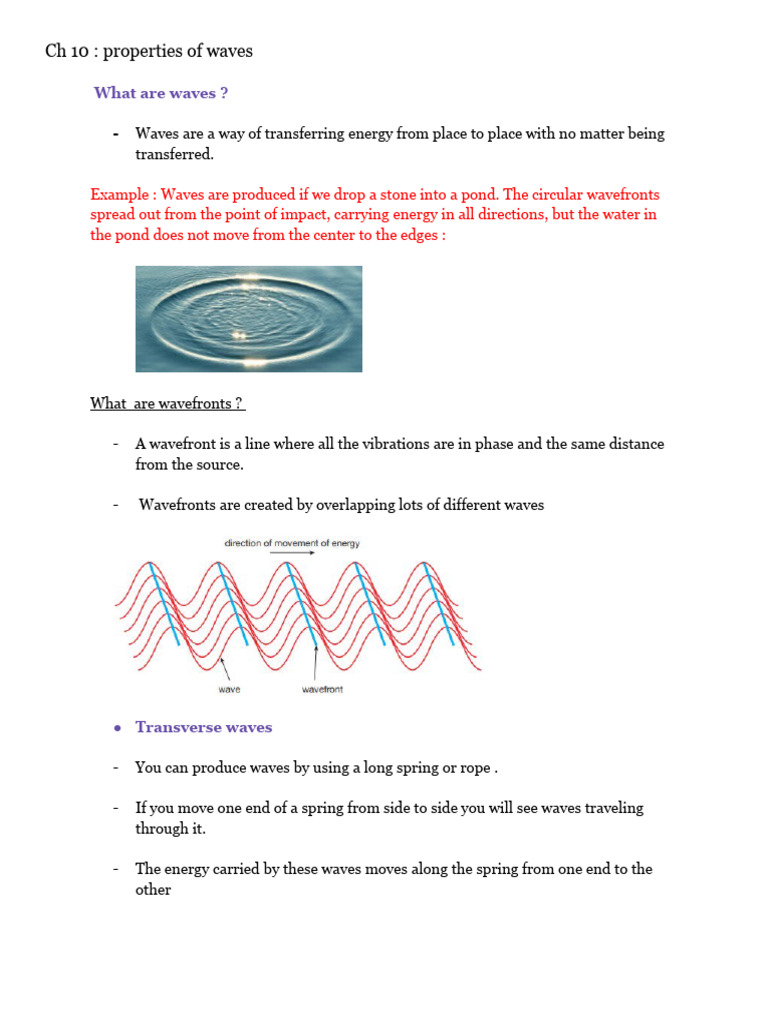 CH 10 Properties of Waves | PDF | Waves | Frequency