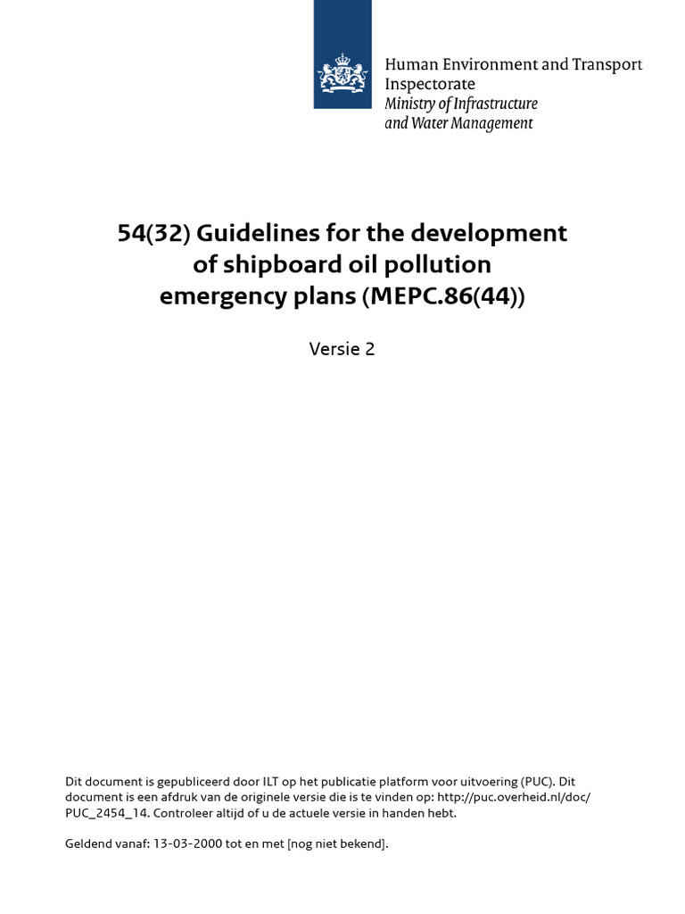 10. Guidelines for the Development of Shipboard Oil Pollution Emergency Plans (MEPC.86(44 ...