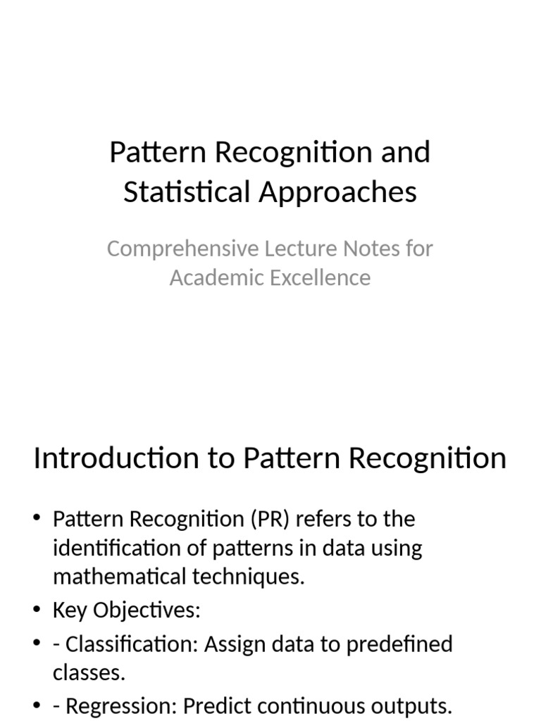 Comprehensive Pattern Recognition Lecture Notes Pdf Pattern 5763