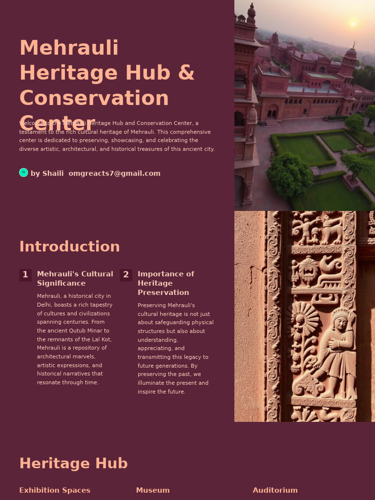 Mehrauli Heritage Hub and Conservation Center | PDF | Cultural Heritage ...
