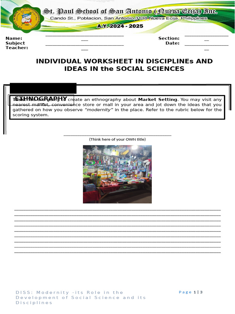 Individual Worksheet Week 2 DISS | PDF