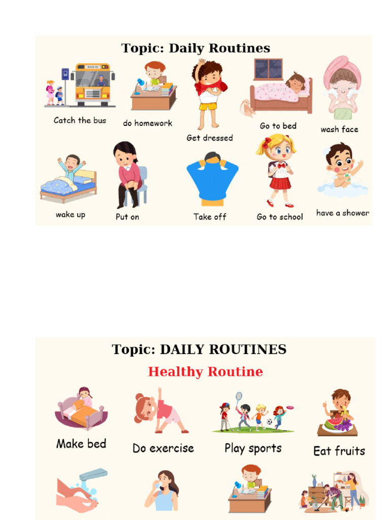 tu-vung-va-mau-cau-topic-daily-routines | PDF