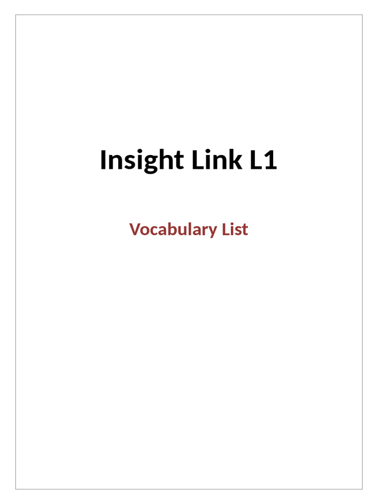 Insight Link 1_Word List | PDF