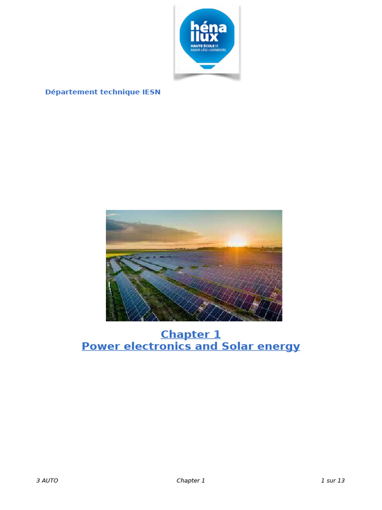 Chapter 1 Power Electronics Solar Energy | PDF | Solar Energy | Power ...