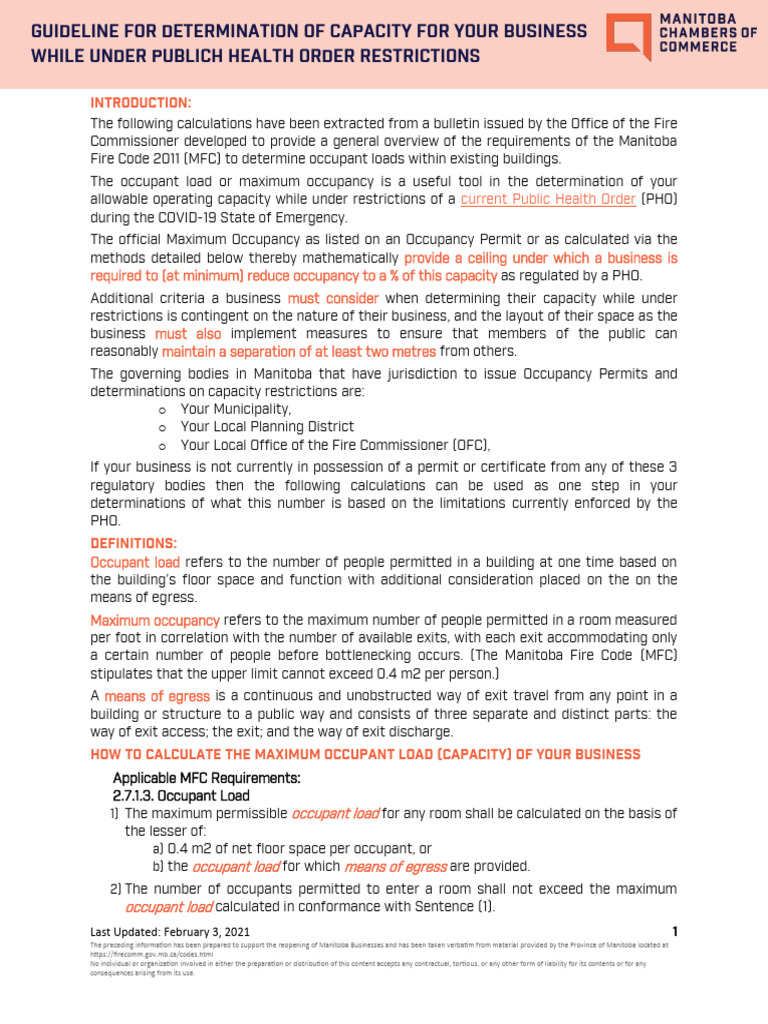 Guidance For Determining The Percent of Capacity For Your Business ...