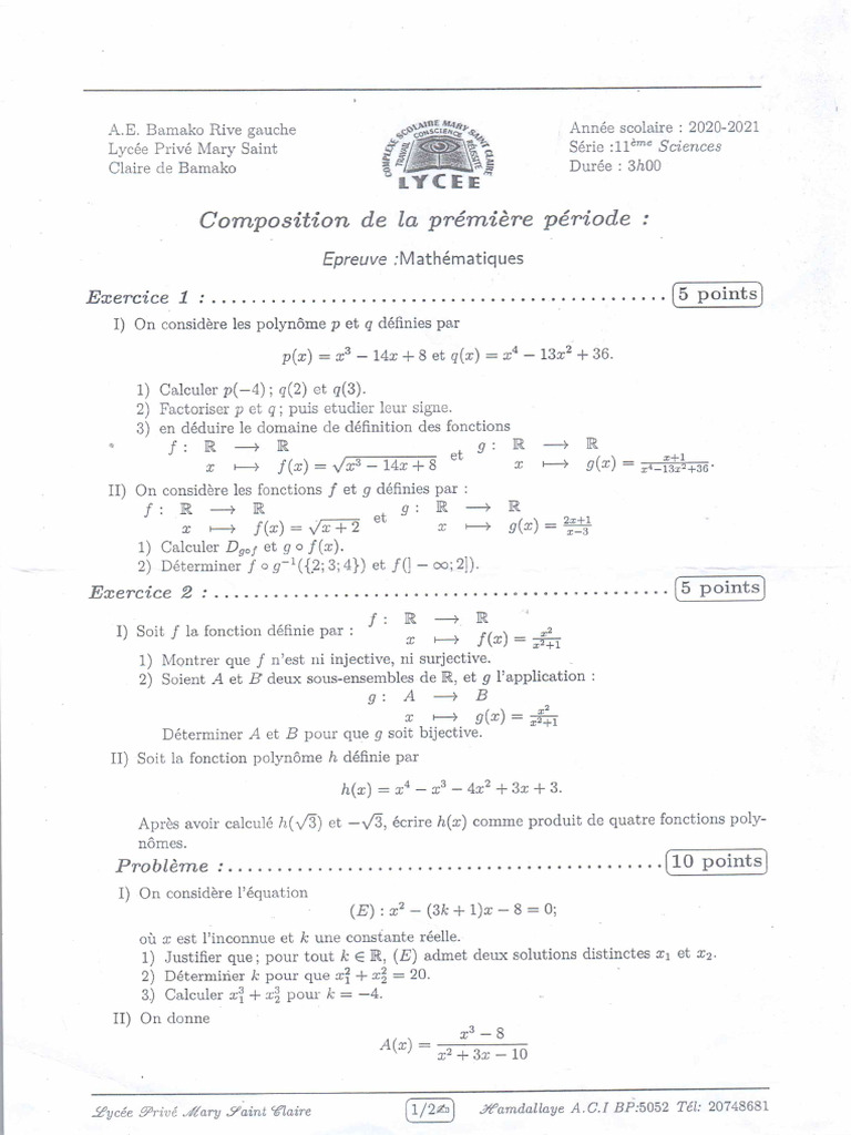 Compo Math 11 q1 2021 LMSC | PDF