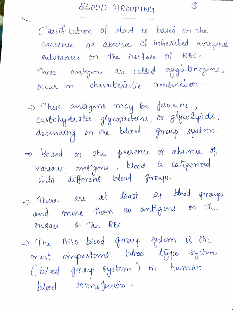 Blood Group Classification and Types | PDF | Tissue (Biology) | Physiology