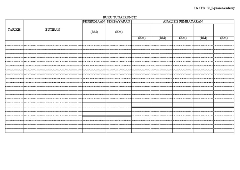 Buku Tunai Runcit (Template) | PDF
