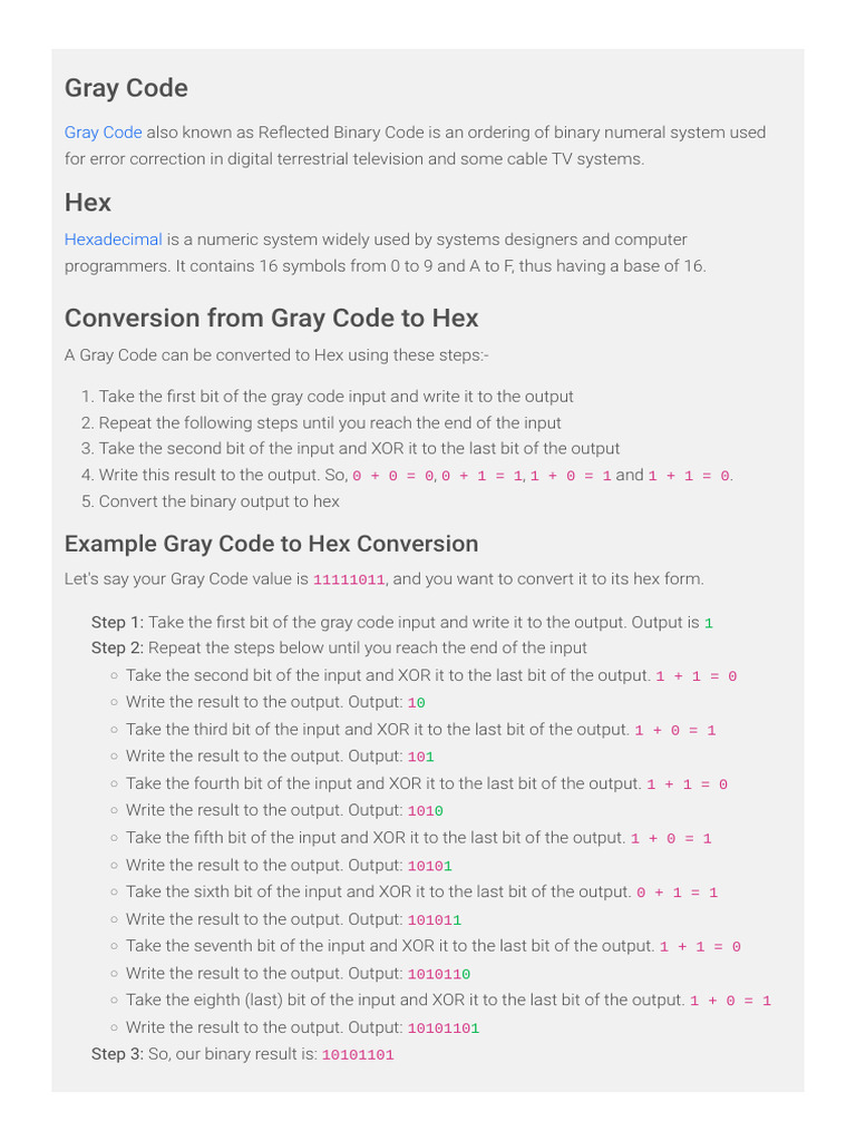 Gray Code To Hex - Tool Slick | PDF | Computer Science | Computer Engineering