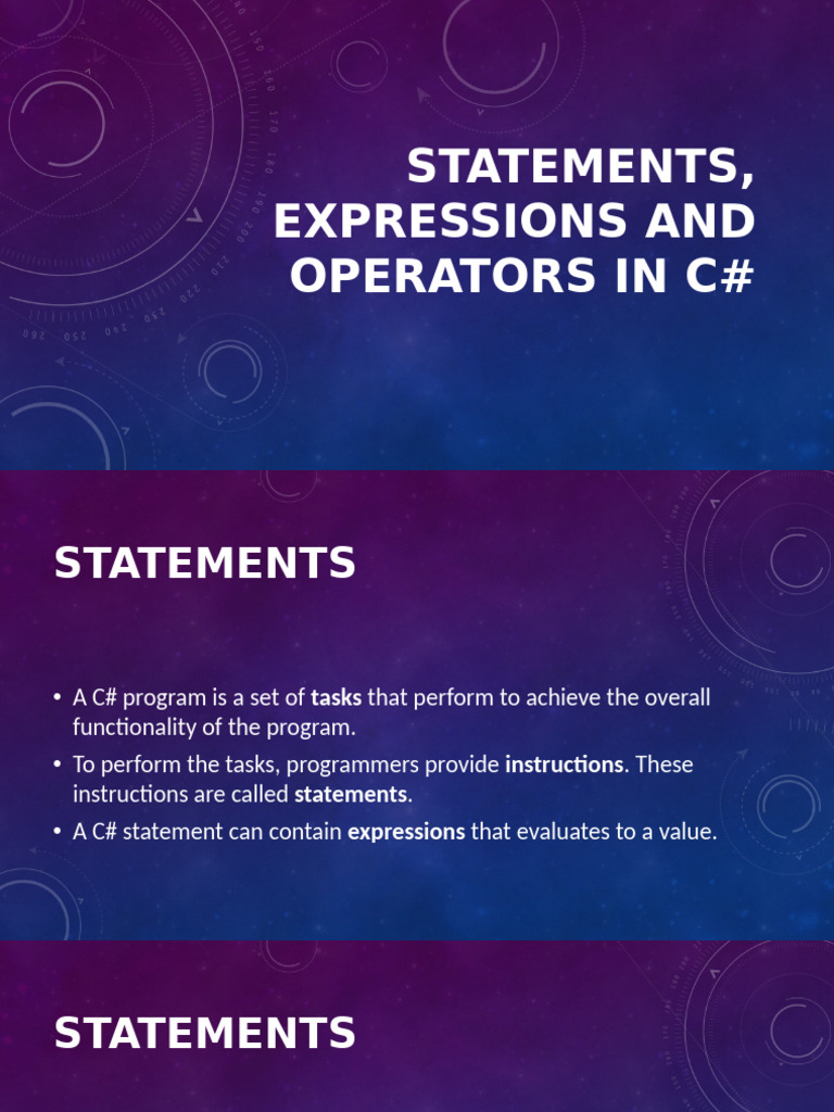 Statement Operators in Chsarp | PDF | C Sharp (Programming Language ...