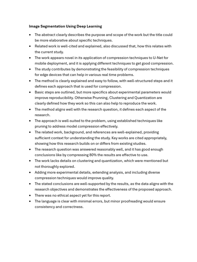 Deep Learning Image Segmentation Techniques | PDF