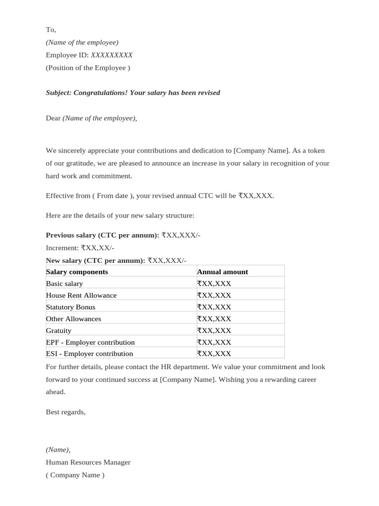 Increment Letter Format | PDF