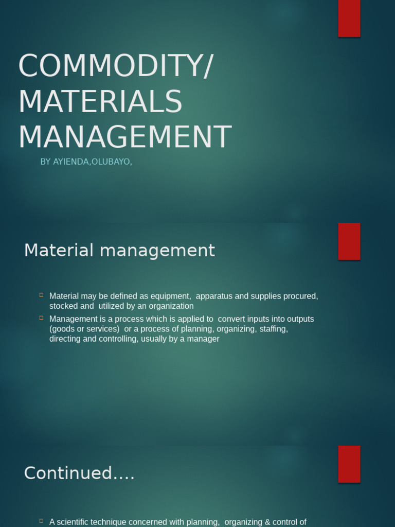 COMMODITY-1 | PDF | Procurement | Inventory