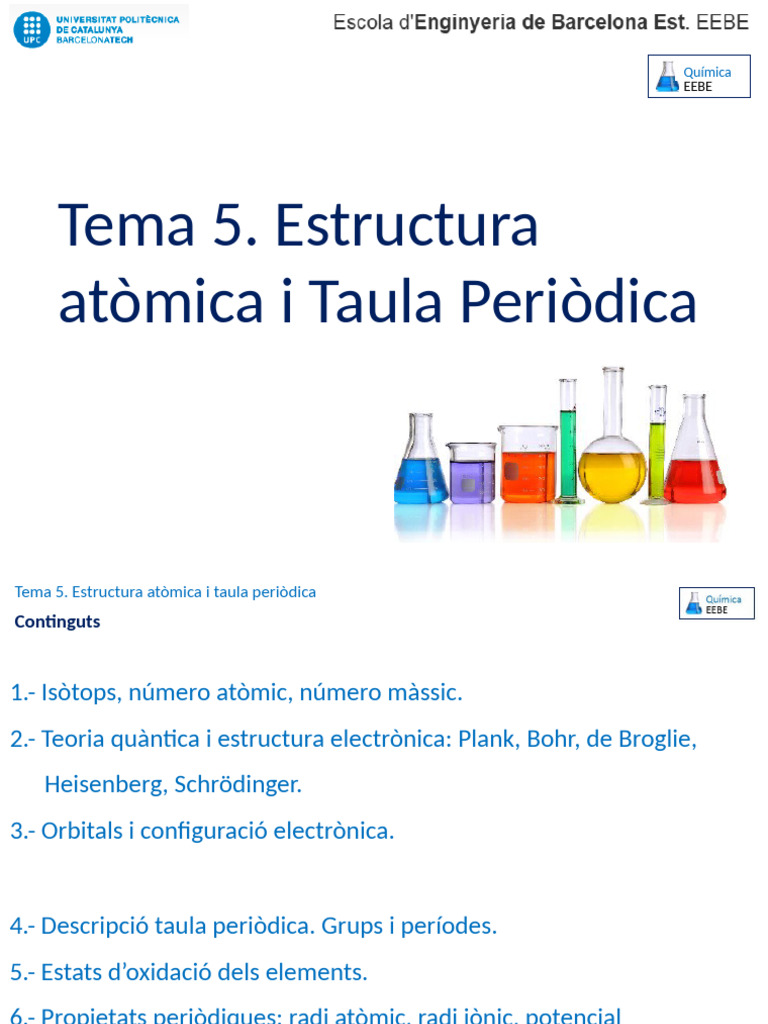 Tema 5_Estructura Atòmica i taula periòdicaV2 | PDF