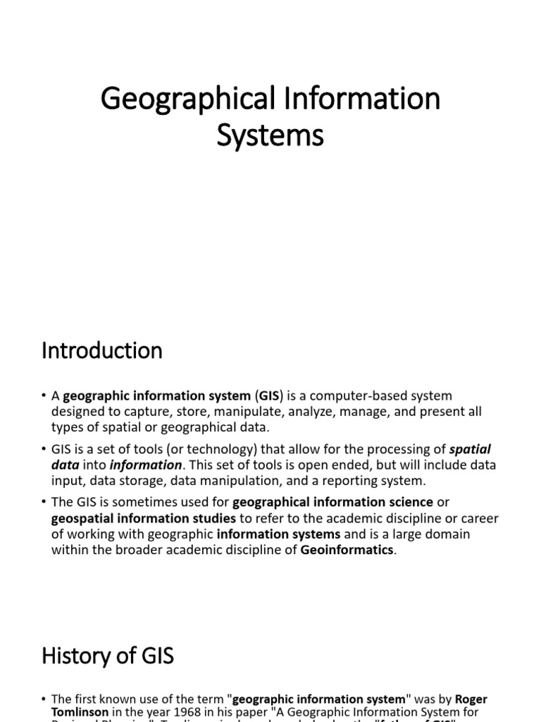 Geographical Information Systems | PDF | Geographic Information System ...