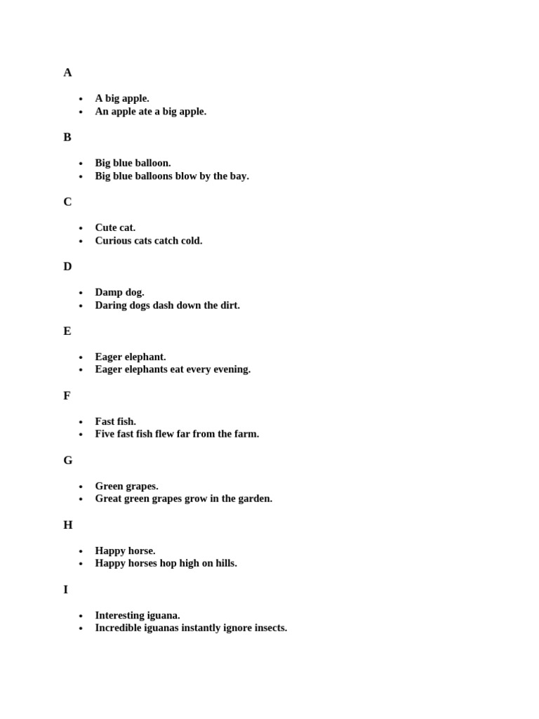 Tongue Twisters For Starter | PDF