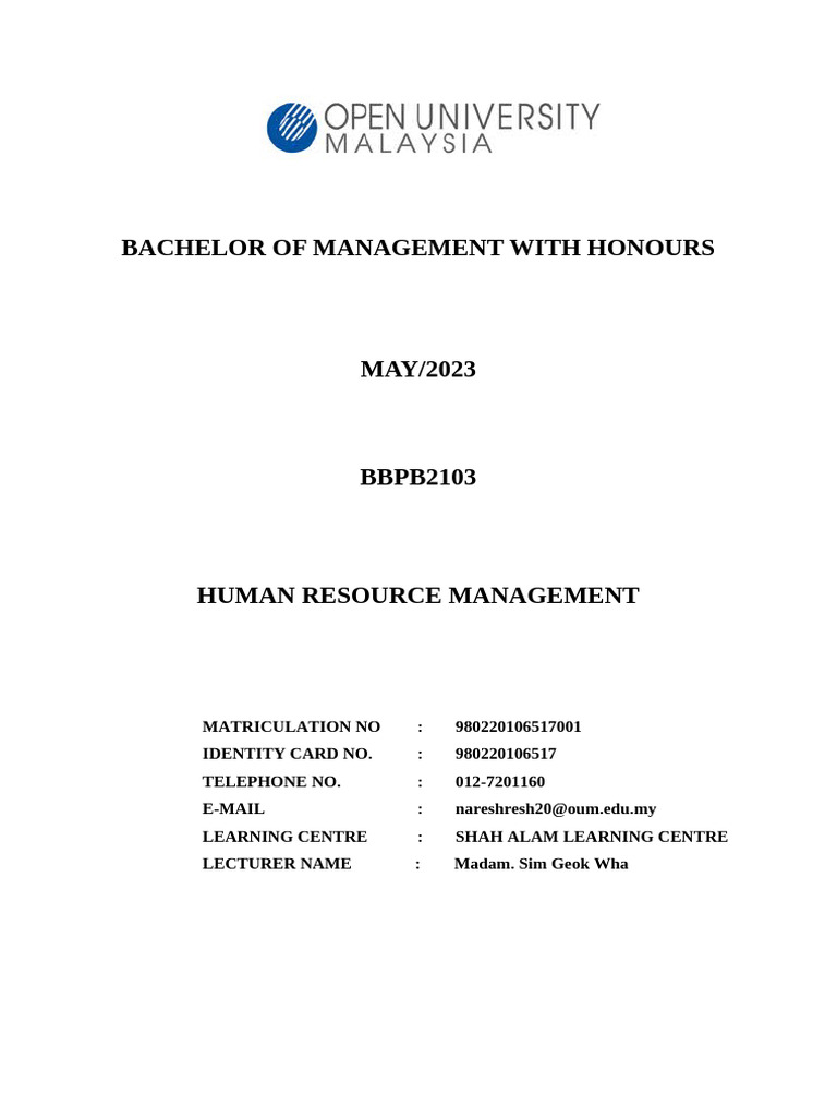 Human Resources Assignment | PDF | Recruitment | Human Resources