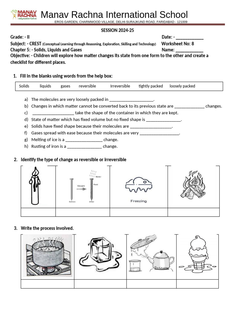 GR II - CREST - Worksheet 8 2024 25 | PDF