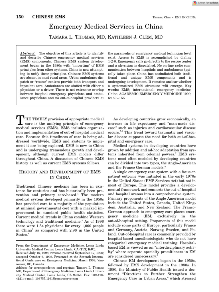 Academic Emergency Medicine - 2008 - Thomas - Emergency Medical ...
