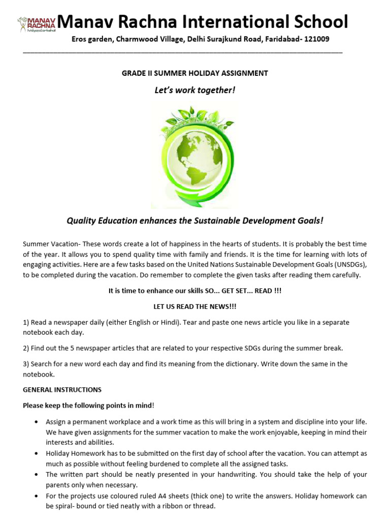 Grade II Summer Break Project 2024-25 | PDF | Transport