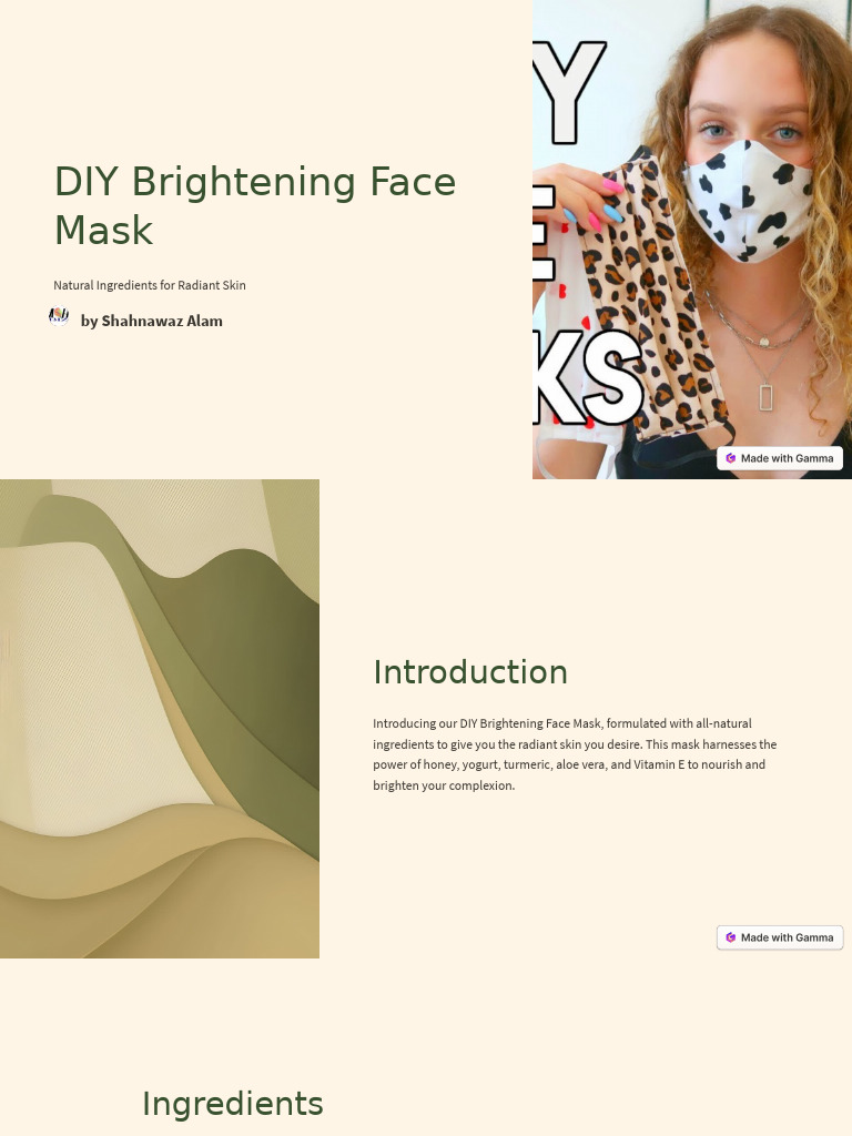 DIY Brightening Face Mask | PDF | Skin Care | Skin