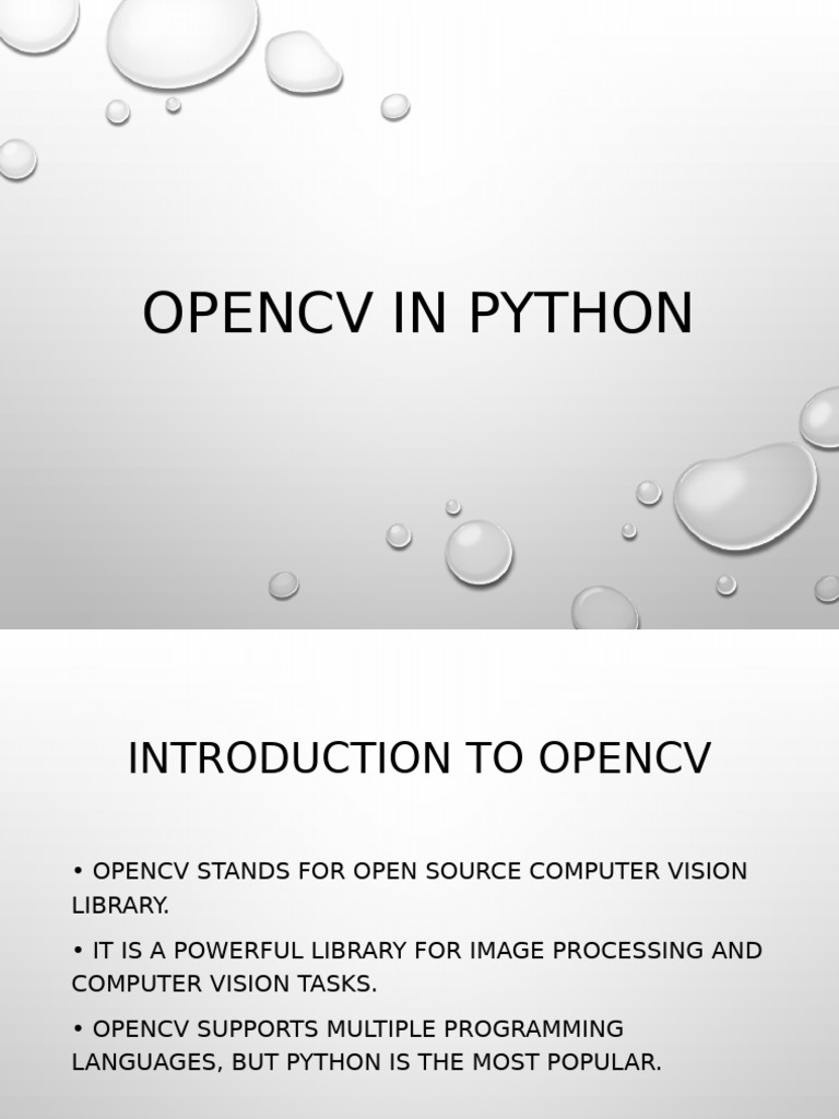 OpenCV Python Presentation | PDF OpenCV Python Presentation | PDF