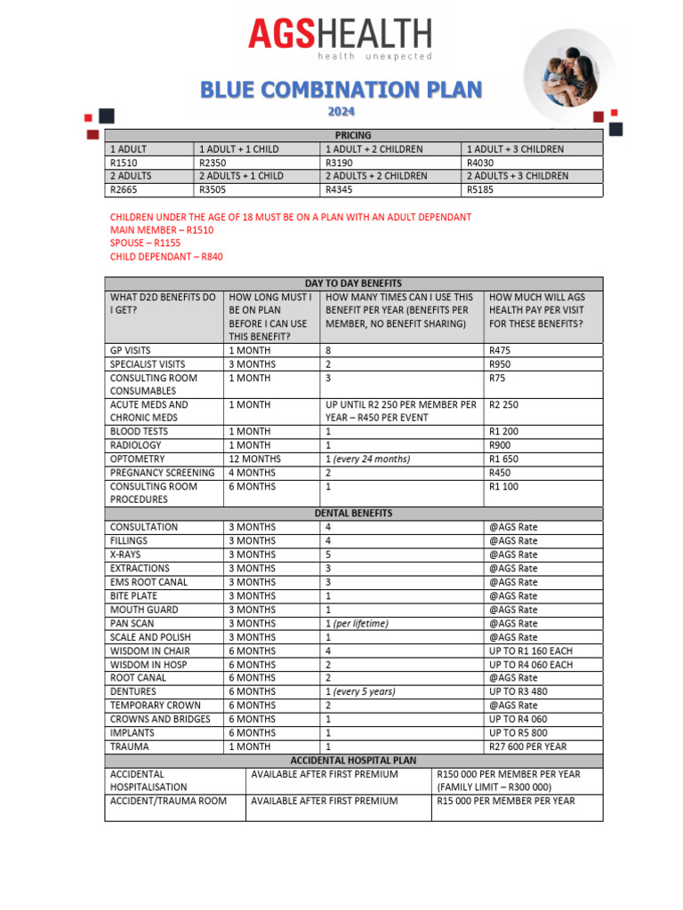 2024 Blue Combination Health Plan Pricing | PDF | Medical Specialties ...