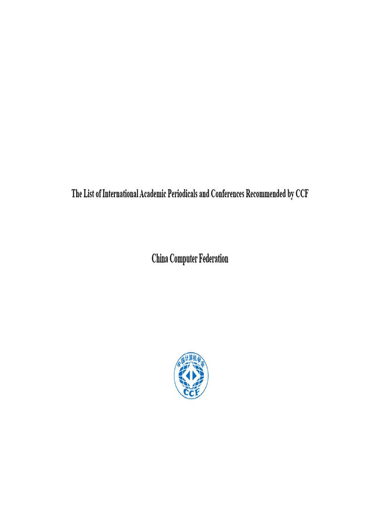 The List Recommended by CCF | PDF | Information Technology | Computer Engineering