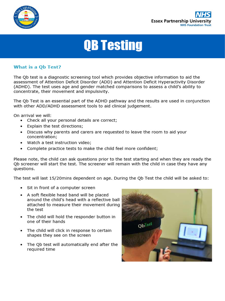 QB Testing Information Leaflet For Parents | PDF | Attention Deficit ...