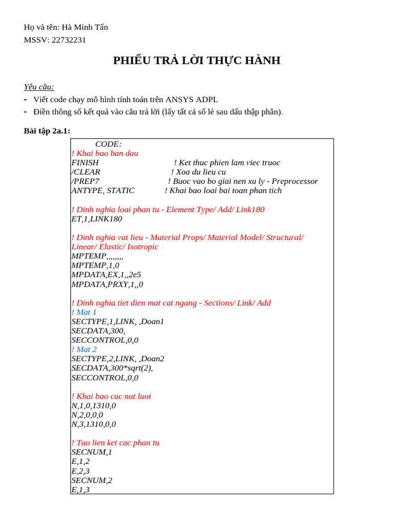 Bao Cao Bai Tap Buoi 2 | PDF